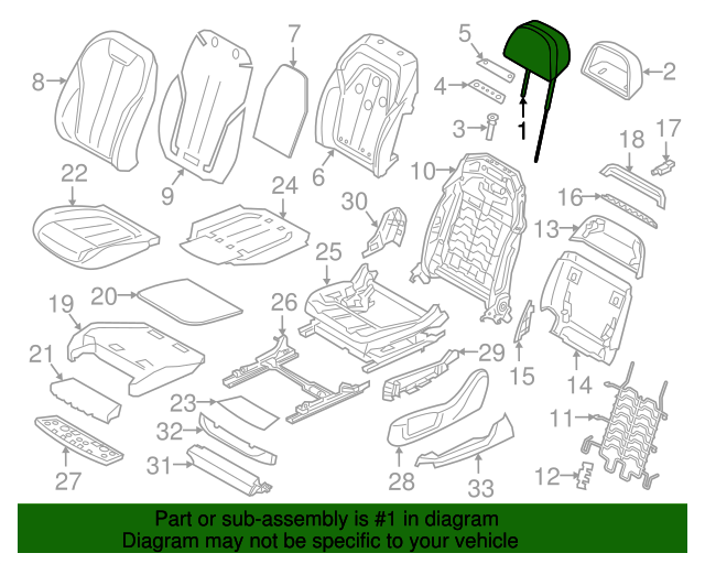2016-2023 BMW Head restraint comfort seat, leather 52-10-7-406-068 ...