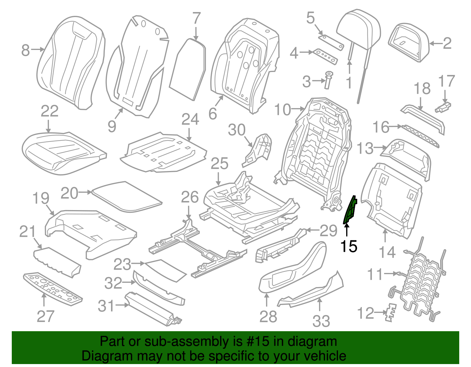 52-10-7-312-905 - 2013-2023 BMW - Seat Back Panel Support | BMWPartsHub