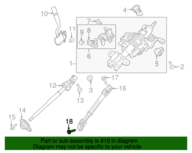 2008-2020 Ford Lower Shaft Lower Bolt -N808684-S101 | GetOEMParts.com