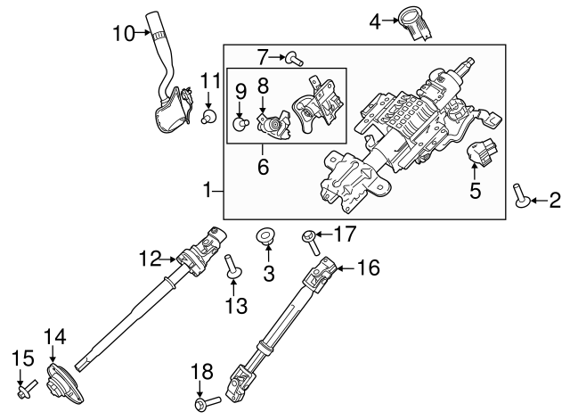 2016-2020 Ford F-150 Steering Column JL3Z-3C529-C | TascaParts.com