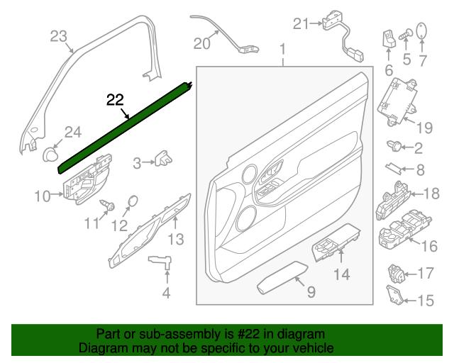 LR092053 - Belt Weather-Strip - 2014-2017 Land Rover Range Rover Evoque ...
