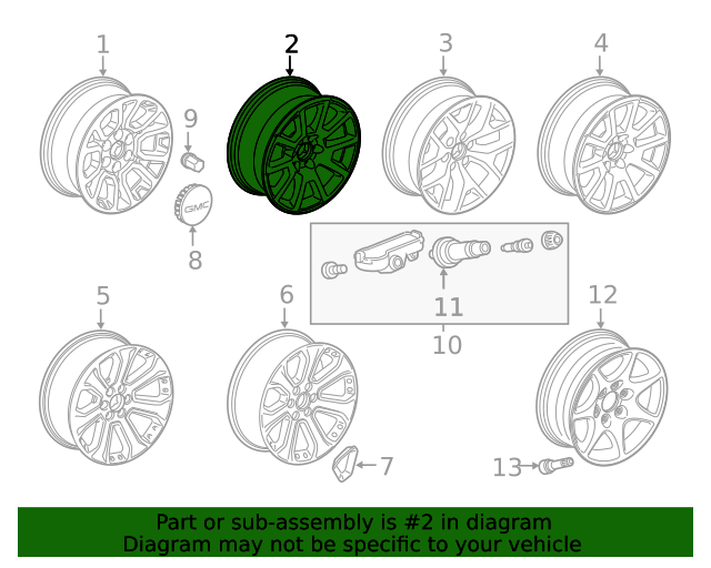 2014-2020 GM 22 Wheel, 6-Split Spoke, Chrome 84346103 | GM Parts Center