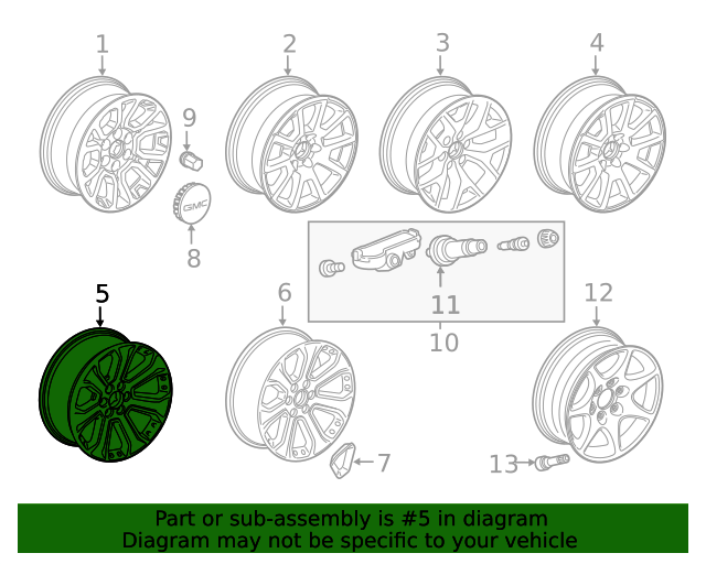 2014-2020 GM 22 Wheel, 7-Split Spoke Chrome 84346100 | QuirkParts
