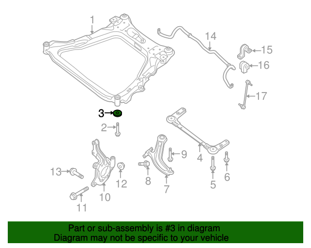 2007-2012 Nissan Engine Cradle Stopper 54342-EN000 | Nissan Parts Plus