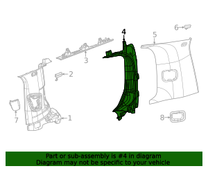 2022-2023 Jeep Quarter Pillar Trim 6lf52tx7ad | TascaParts.com