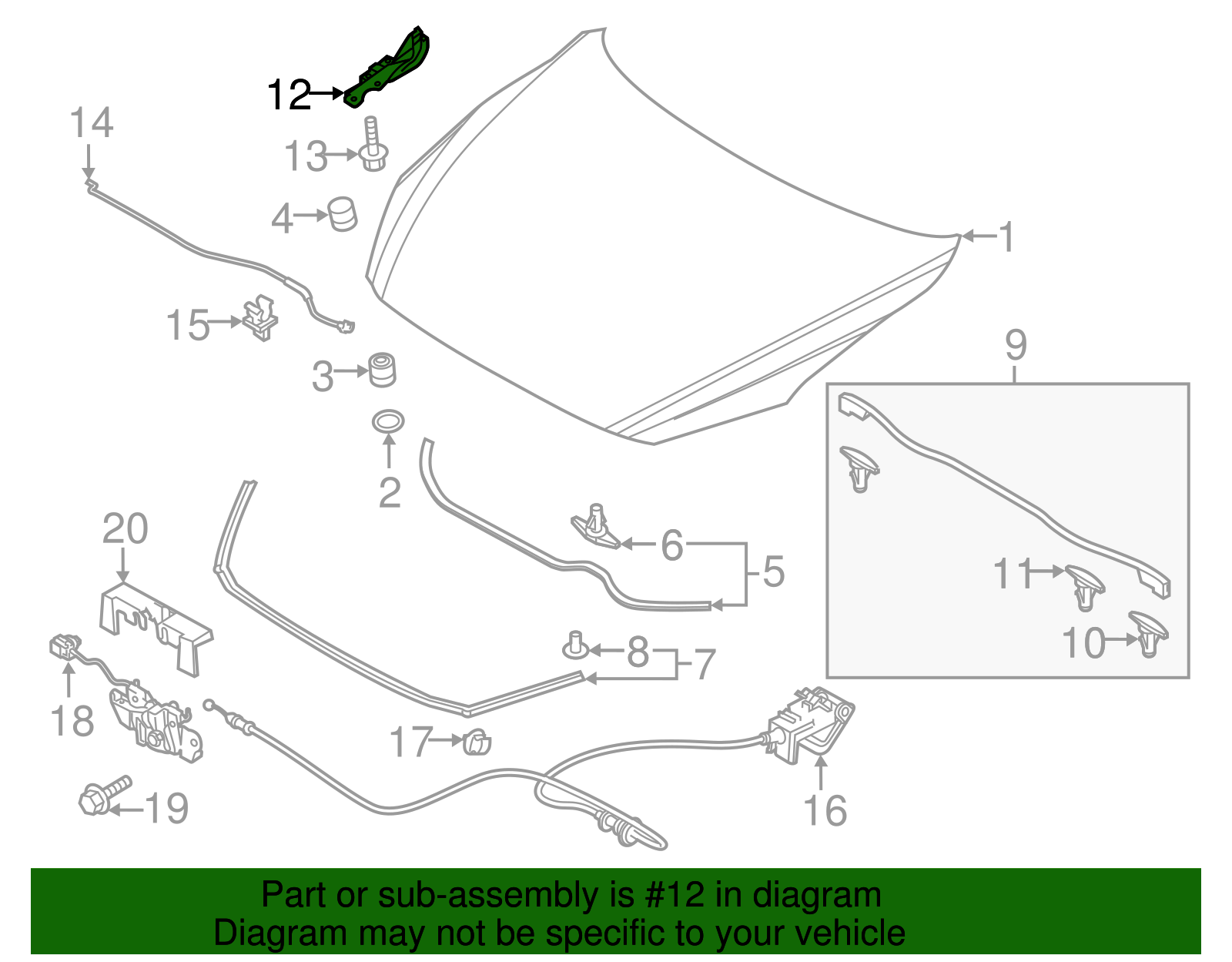 2014-2018 Mazda 3 Hinge B45A-52-410A | Mazda-Parts
