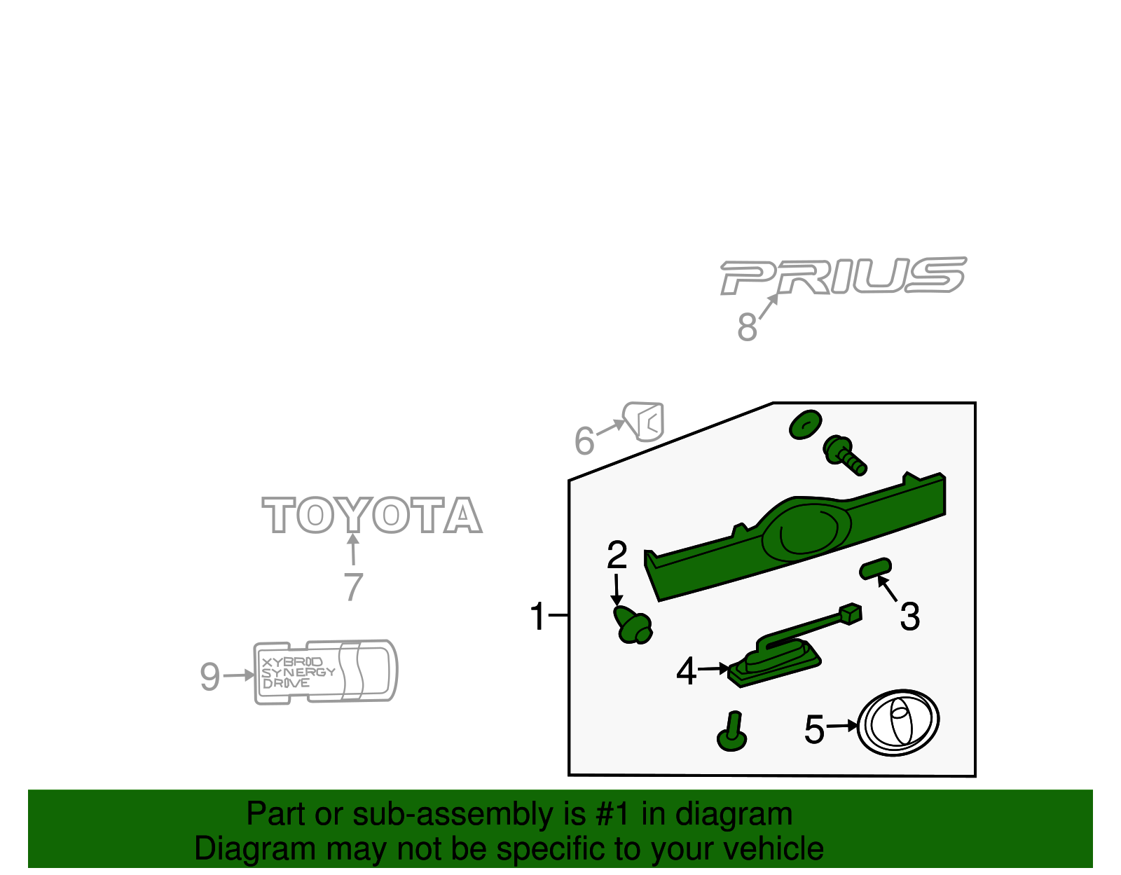 2006-2009 Toyota Prius Lift Gate Trim 76801-47060-G0 | Ourisman Toyota ...
