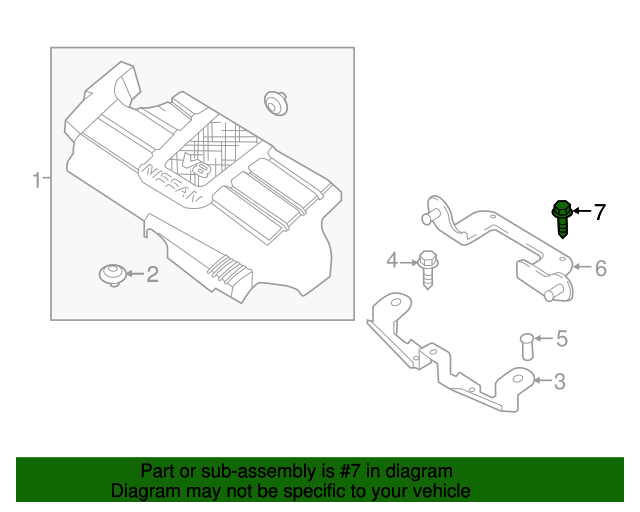 2013-2024 Nissan Engine Cover Bolt 01125-N6011 | Nissan Parts Plus
