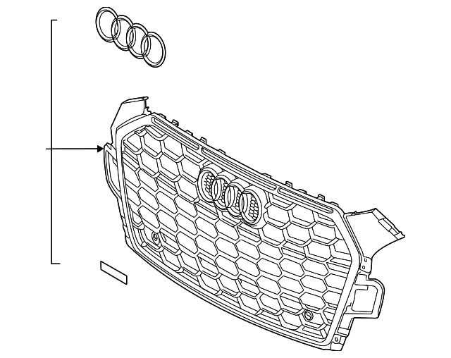 2020-2024 Audi Center Grille 8W6-853-651-BJ-T94 | Genuine Audi Parts