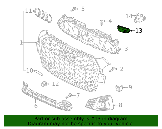 8W6-807-349-A - License Plate Frame Bracket 2020-2024 Audi | AutoNation ...