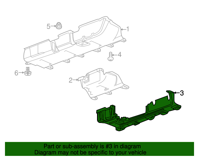 2018-2019 GM Underbody Rear Air Deflector 84186046 | GMPartsDirect.com