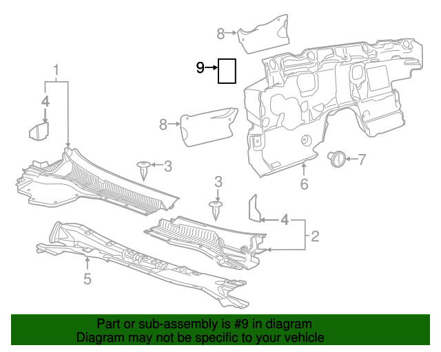 2014-2017 Chevrolet SS Sound Absorber 96849778 | GMPartsDirect.com