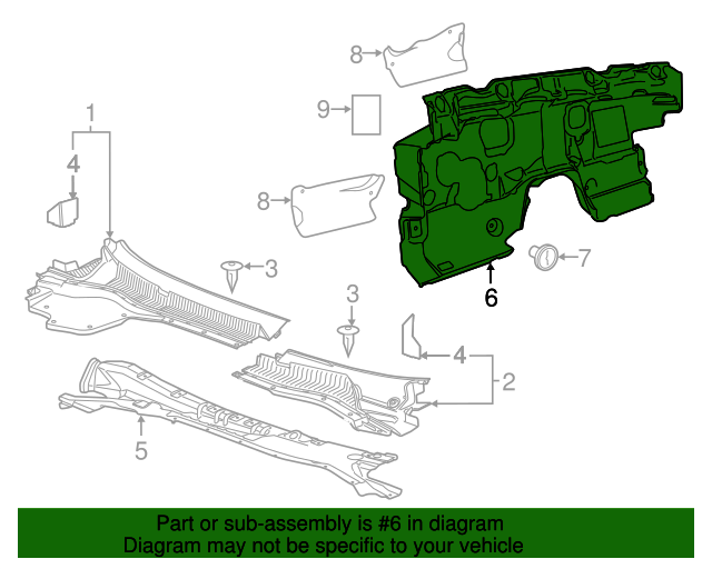 2014-2017 Chevrolet SS Inner Dash Panel Insulator 92255012 ...