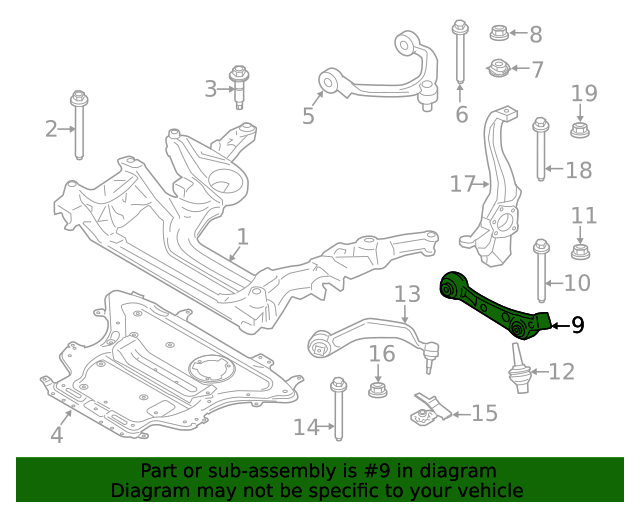 2019-2024 BMW Control arm with rubber bushing, right 31-10-6-886-908 ...