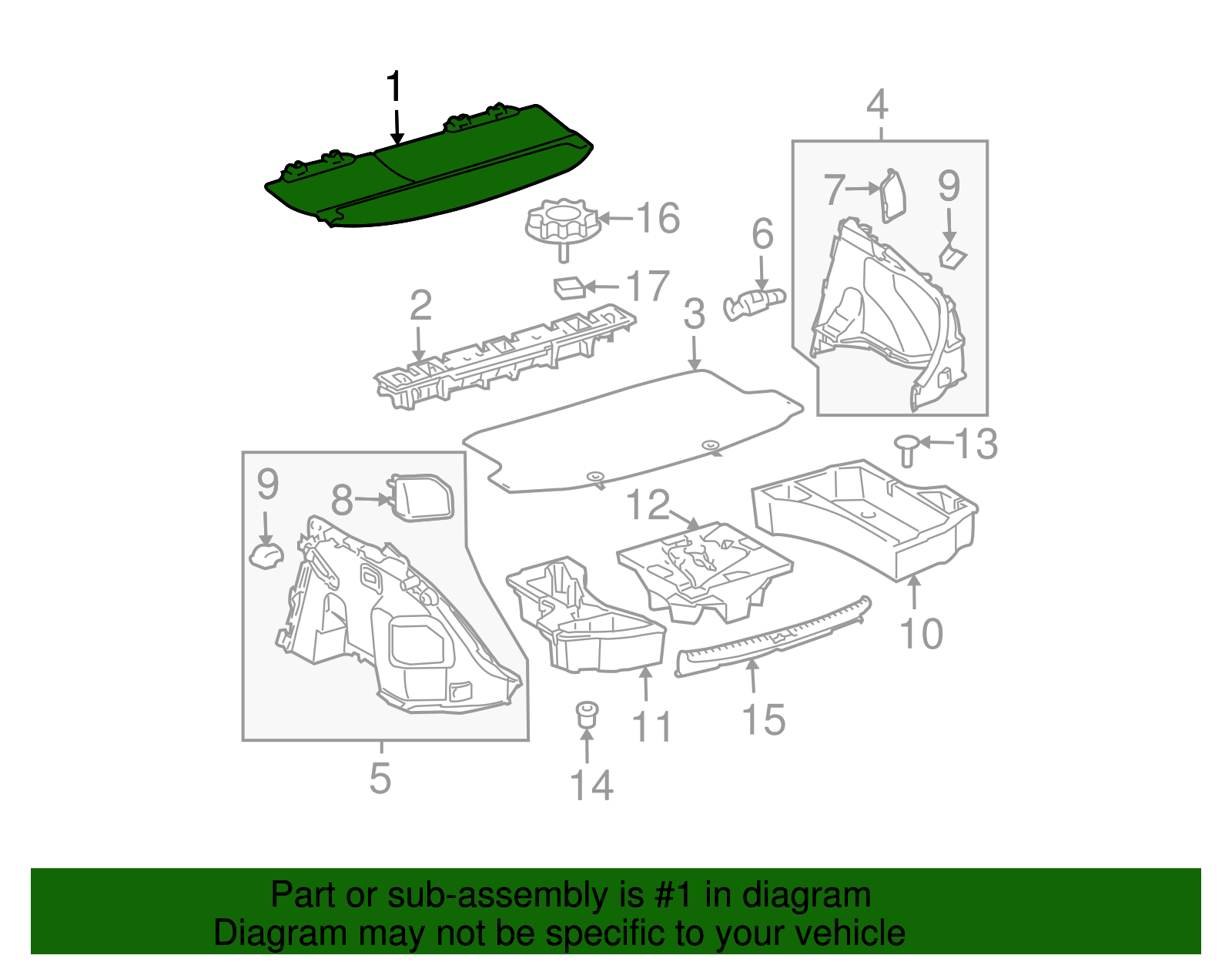 64910-21040-C1 - Cargo Cover 2005-2010 Scion tC | AutoNation Parts
