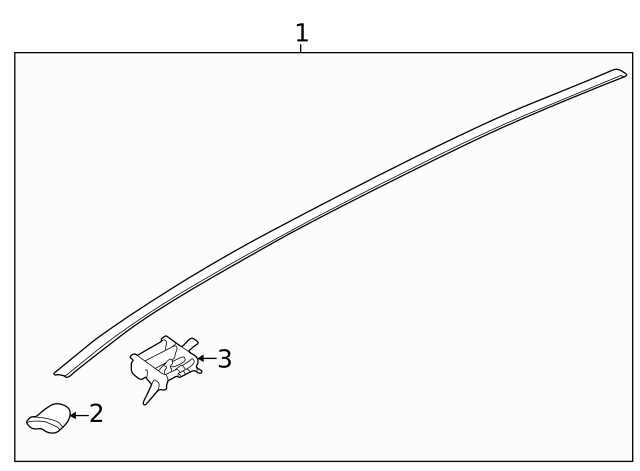 87233-Q5000 - Roof Luggage Carrier Side Rail Cap - 2021-2024 Kia Seltos ...