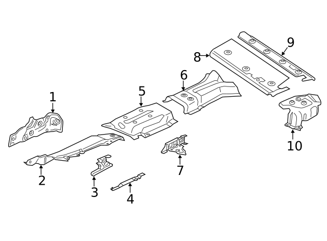 51487424934 - 2019-2023 BMW Floor Pan Heat Shield (51-48-7-424-934 ...