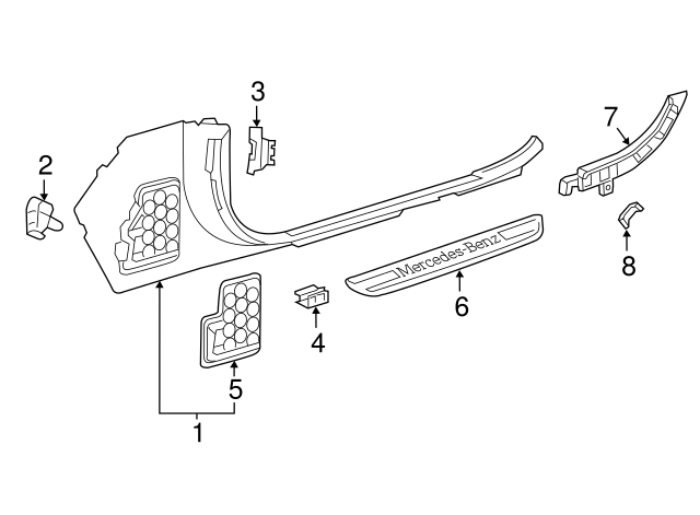 205-680-42-11 - Scuff Plate 2017-2023 Mercedes-Benz | Mercedes-Benz USA ...