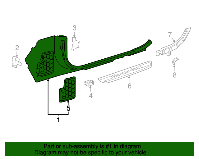 205-680-14-01-9051 - Cowl Trim 2017-2023 Mercedes-Benz | Mercedes-Benz ...