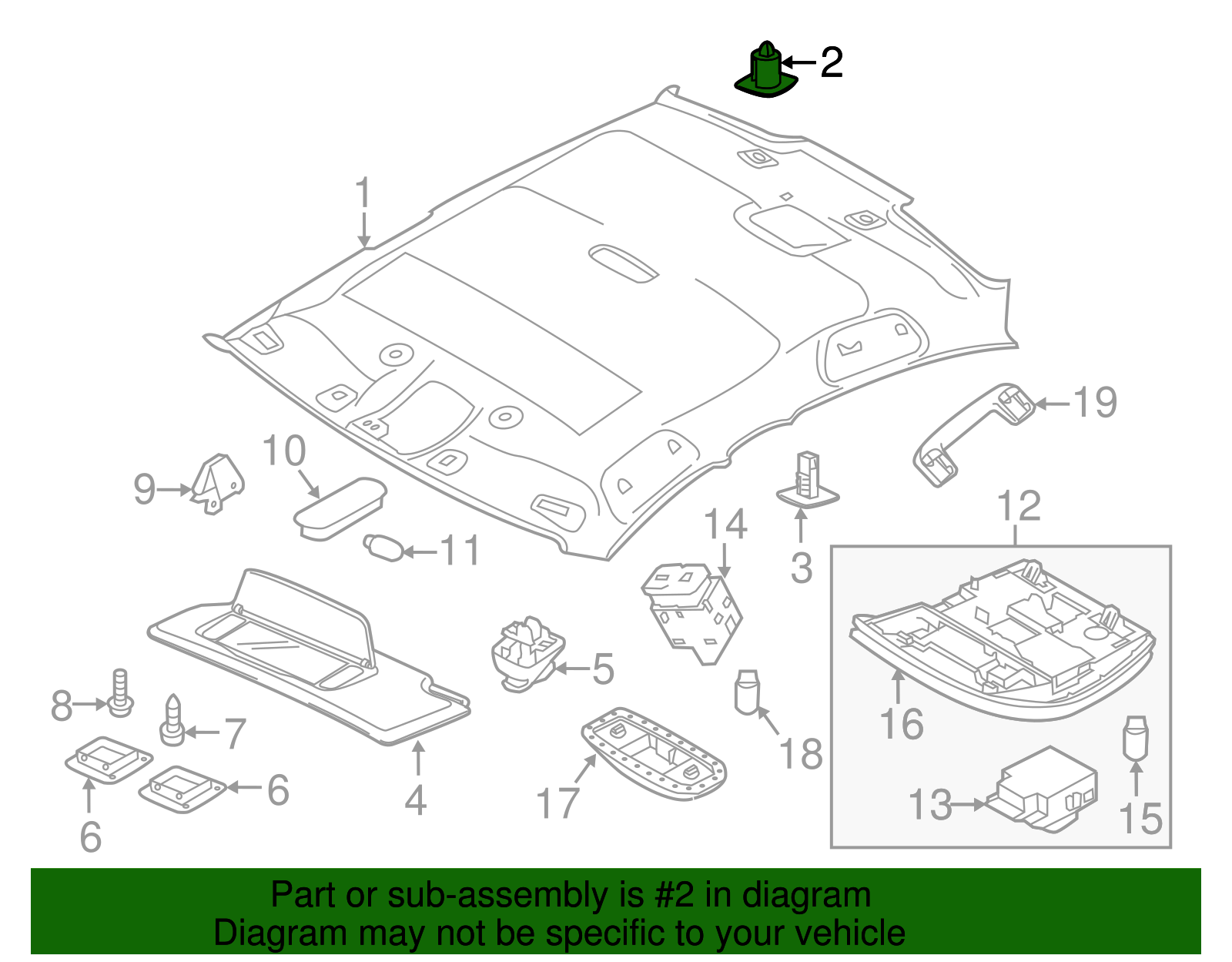 2007-2018 Volvo Headliner Clip 39853774 | TascaParts.com
