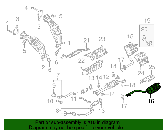 28710-B1400 - Exhaust Muffler 2018-2020 Genesis G80 | AutoNation Parts