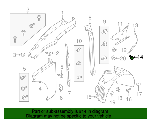2019-2024 Porsche Macan Headlamp Cover Rivet 95B-805-163-A | Sunset ...