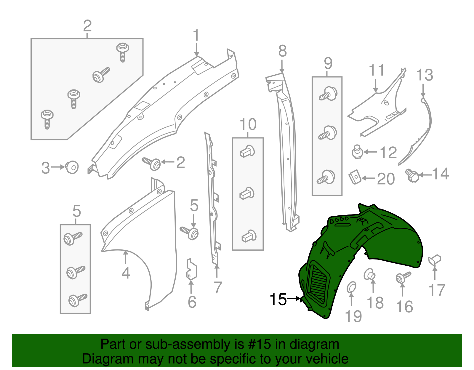2015-2024 Porsche Macan Fender Liner 95B-809-962-G | Sunset Porsche Parts