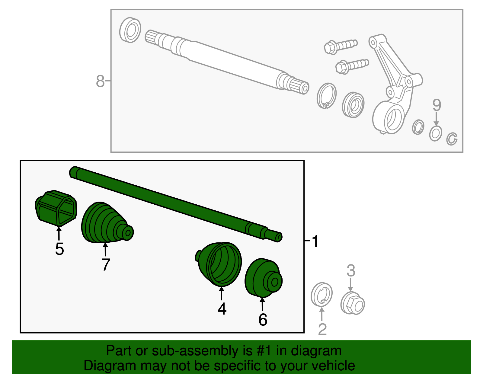 2011-2015 Chevrolet Volt Front Passenger Side Axle Half-Shaft 22868218 ...