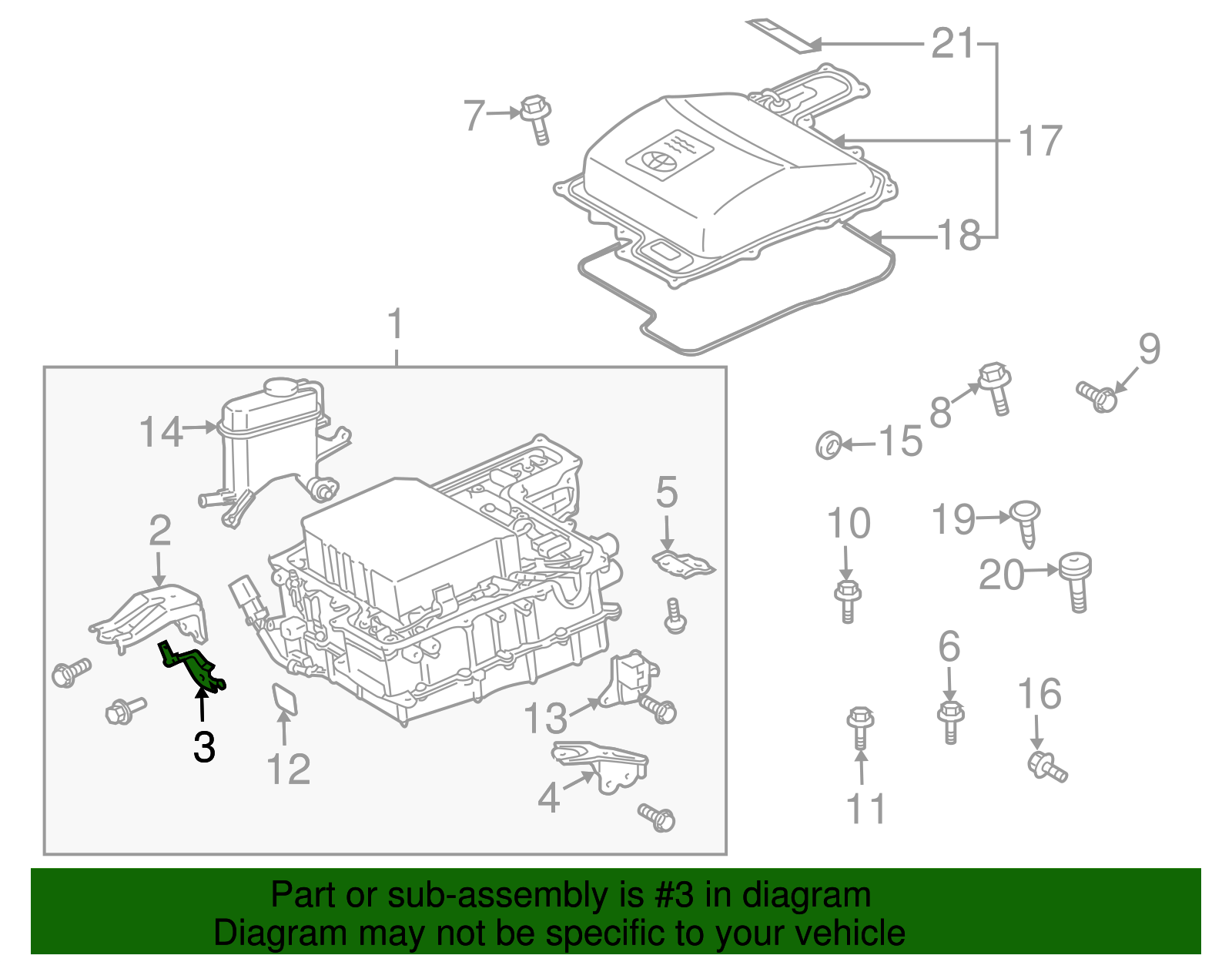 88688-47110 - Inverter Bracket - 2004-2009 Toyota Prius ...