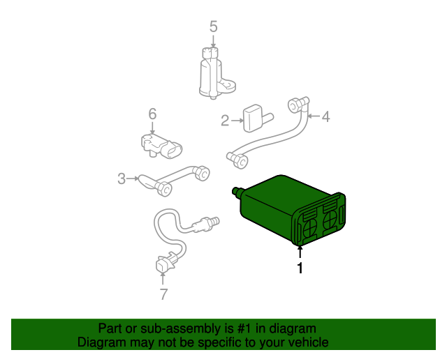 2003-2004 Isuzu Ascender Vapor Canister 8171136830 | Isuzu Parts Center