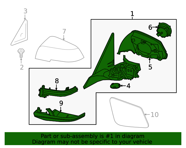 51168499579 - 2018-2023 BMW X2 Mirror Base (51-16-8-499-579) | BMW of ...
