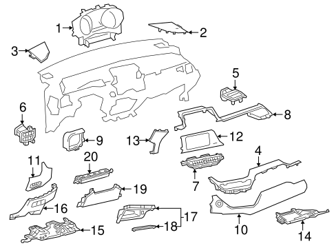 Instrument Panel Components for 2018 Toyota C-HR | Toyota Parts Center