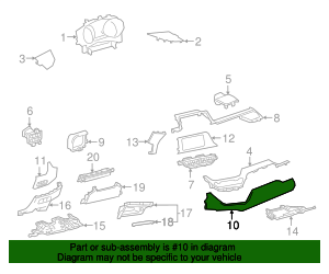 2018-2022 Toyota C-HR Finish Panel 55470-F4010-C1 | Toyota Parts