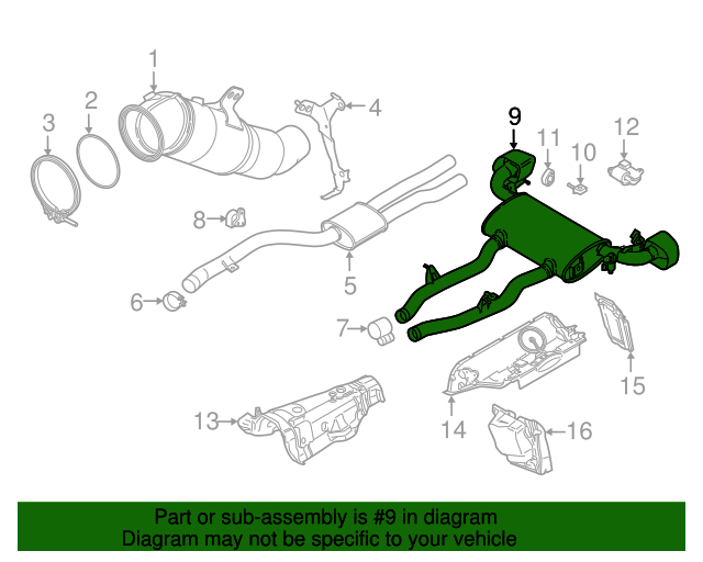 2018-2022 BMW X3 Exhaust Muffler 18-30-8-693-952 | AutoNationParts.com