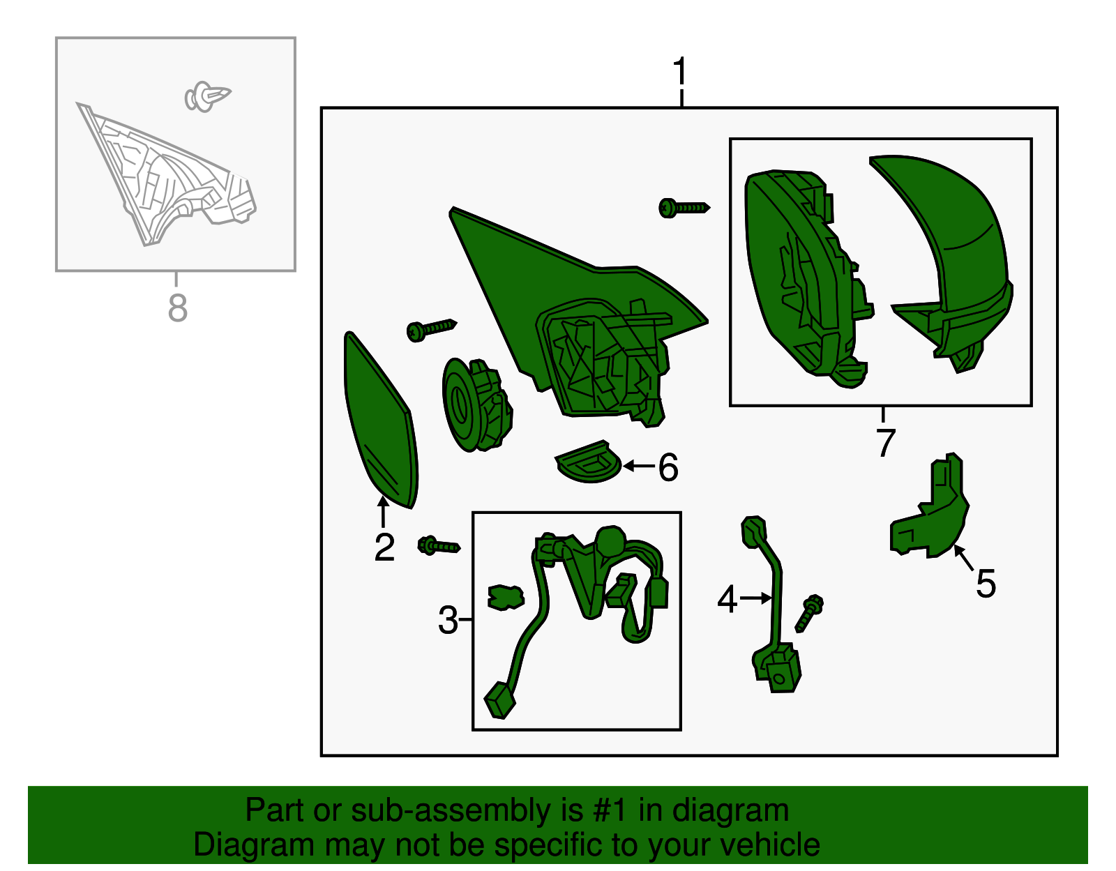76250-T2G-A12ZC - Mirror Assembly 2014-2017 Honda Accord | Honda Parts ...
