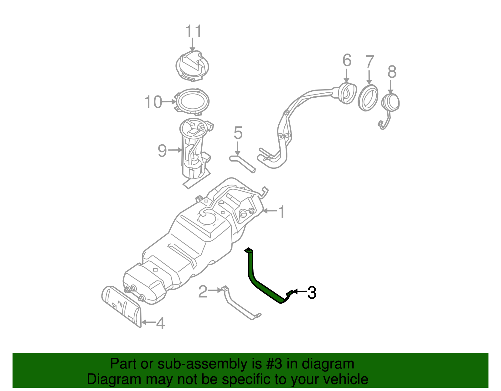 2004-2024 Nissan Fuel Tank Mount Strap 17407-7S000 | Sullivan Brothers ...