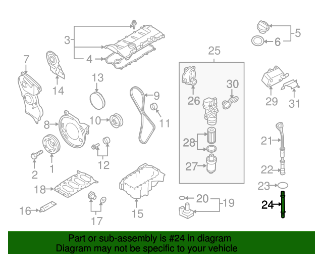 06D-103-634-E - Engine Oil Dipstick Tube 2000-2015 Audi | Audi OEM Parts