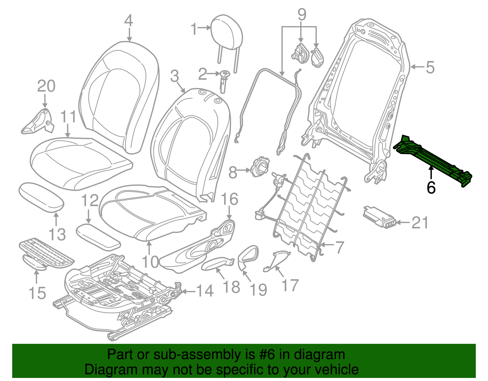 52-10-7-358-108 - Seat Back Frame Bracket 2014-2024 Mini | AutoNation Parts