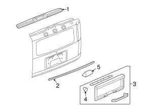 2003-2005 Hummer H2 Black Rear License Plate Pocket 15135441 | Capital ...