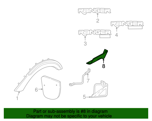 Ford Dealership 2003-2011 Ford Ranger Stone Guard 3L5Z-16G555-AAA ...