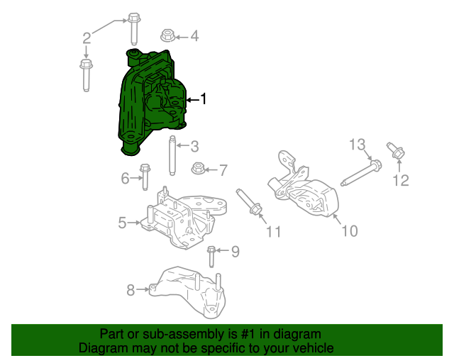 GN1Z-6038-C 2018-2022 Ford EcoSport Motor Mount | Fairway Ford Parts