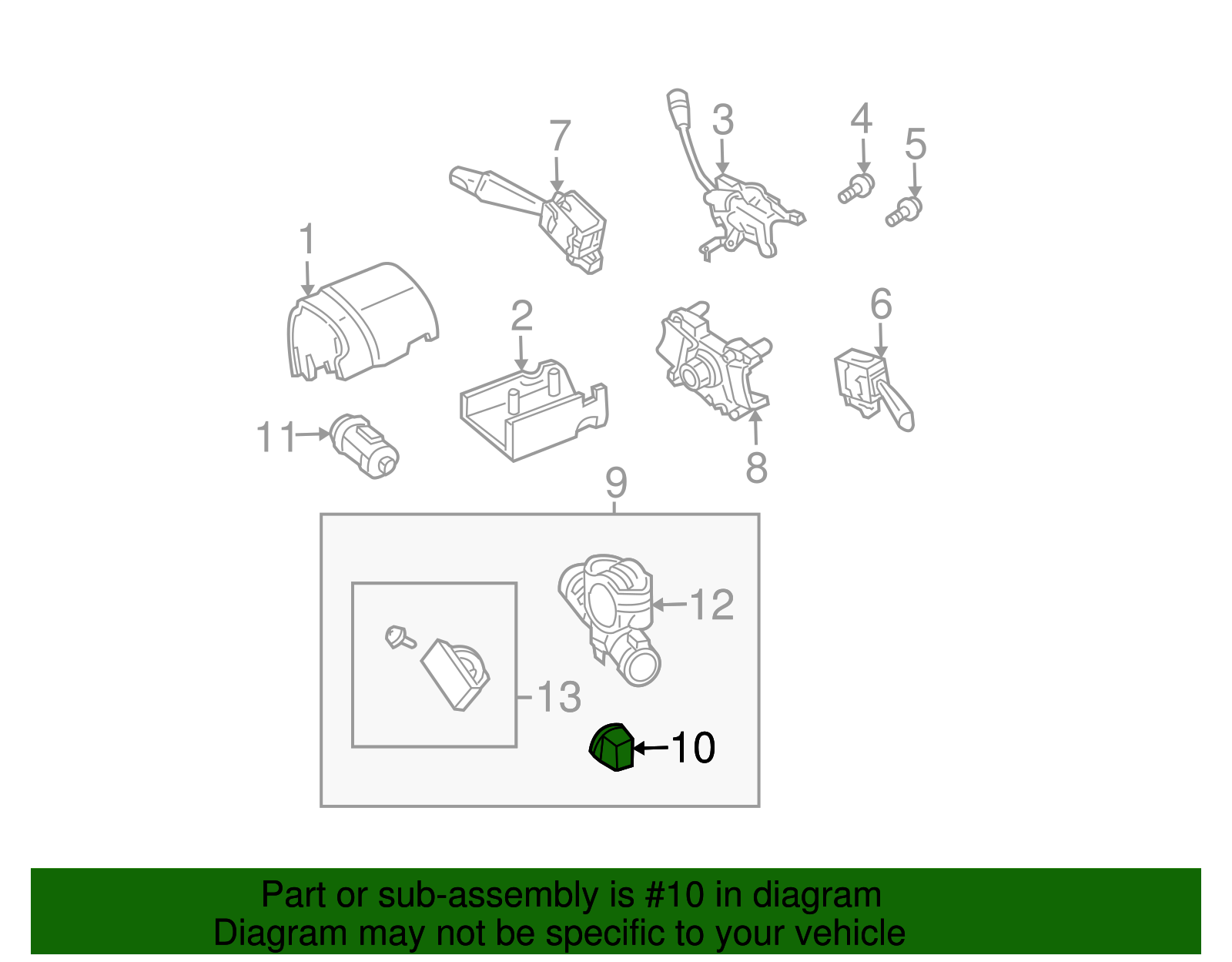 2001-2011 Mazda Tribute Ignition Switch EC01-66-151D | OEM Parts Online
