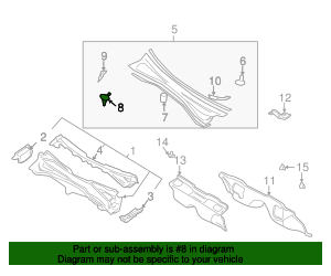 1990-2009 Subaru Cowl Top Panel Clip 91167AA110 | Subaru Parts For You