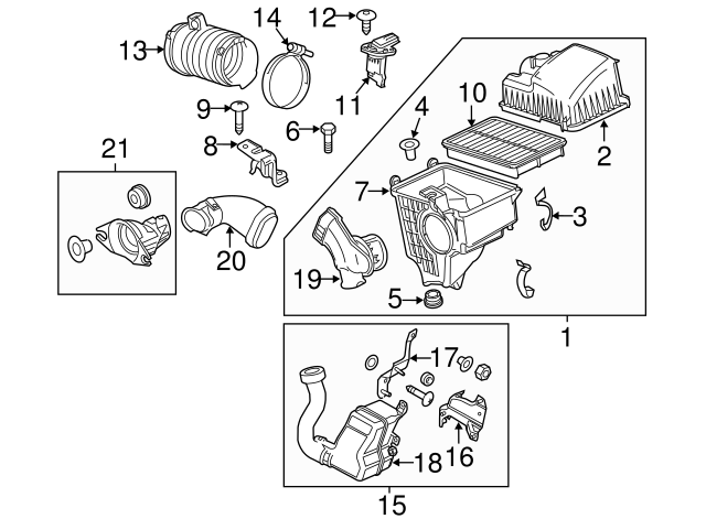 2012-2013 Mazda 3 Air Cleaner Assembly PE2G-13-320D | QuirkParts