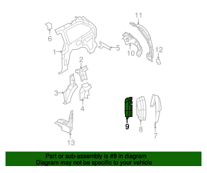 2011-2020 Mopar Wheelhouse Inner Silencer 68103133AB | Mopar Estores