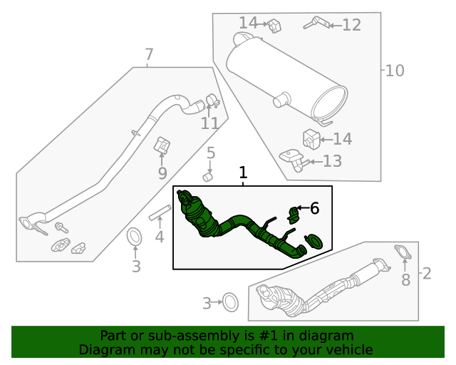 2021-2024 Ford Bronco Catalytic Converter mb3z5e212d | TascaParts.com