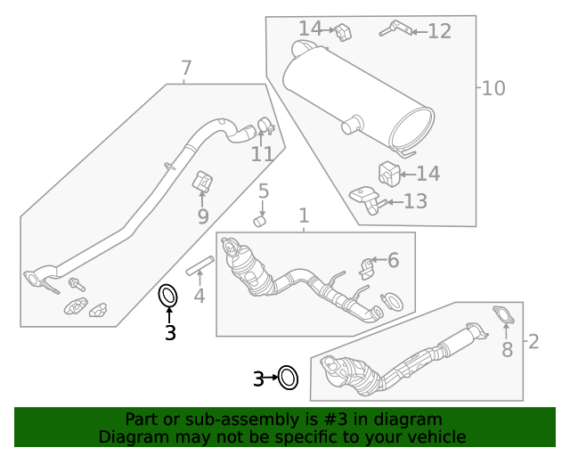 MB3Z-5C226-D - Catalytic Converter Gasket 2021-2024 Ford Bronco | Ford ...