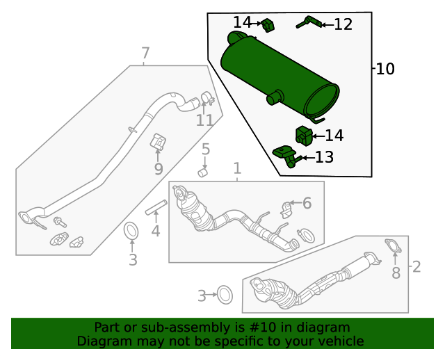 MB3Z-5230-A - Exhaust Muffler 2021-2024 Ford Bronco | Ford Parts Direct