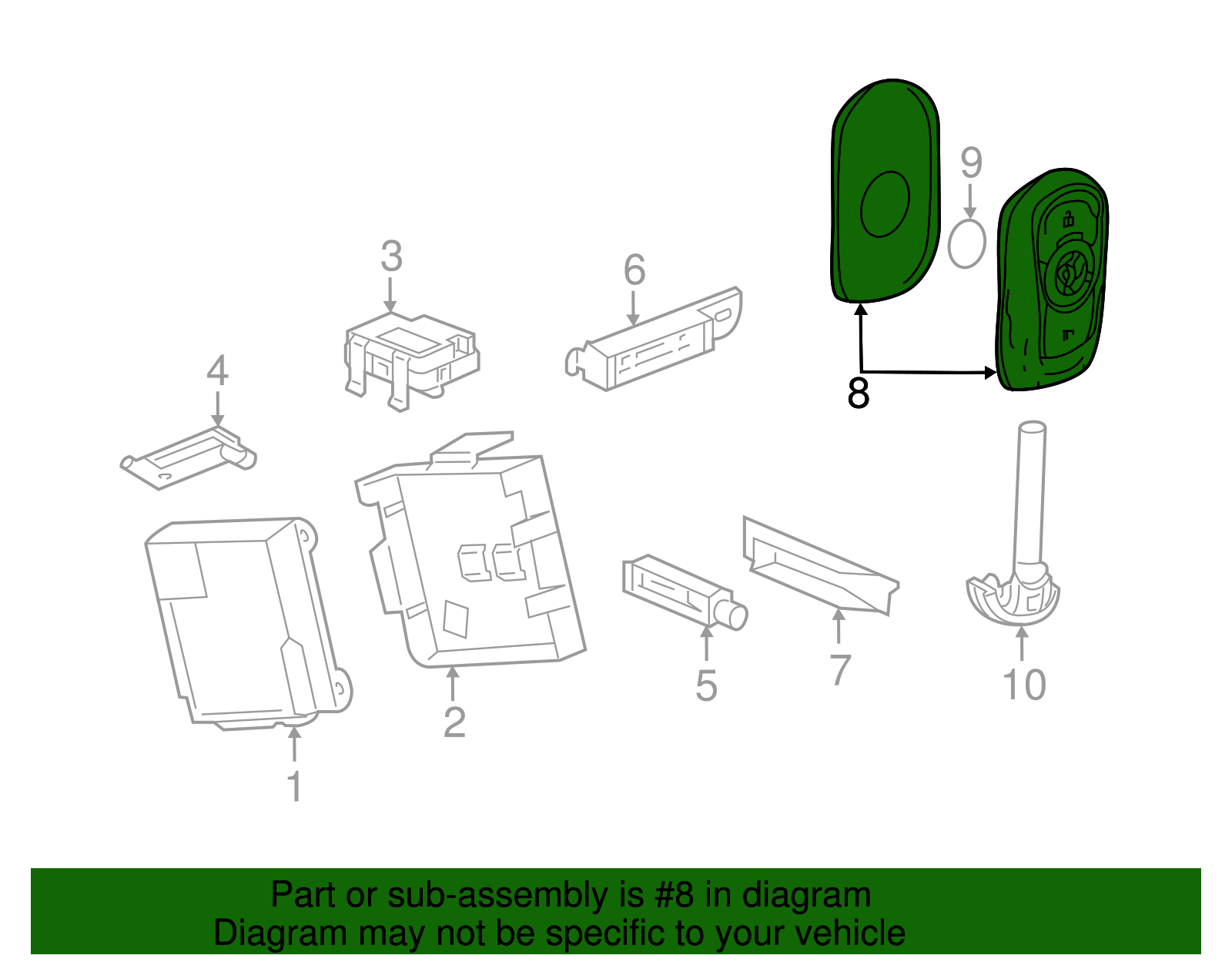 2018-2019 Buick Transmitter (Replaces Part Number 13511629) 13532391 GM ...