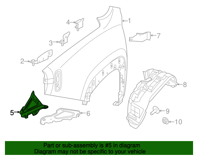 2015-2020 Jeep Renegade Front Bracket - Passenger Side (RH) 68246361AA ...